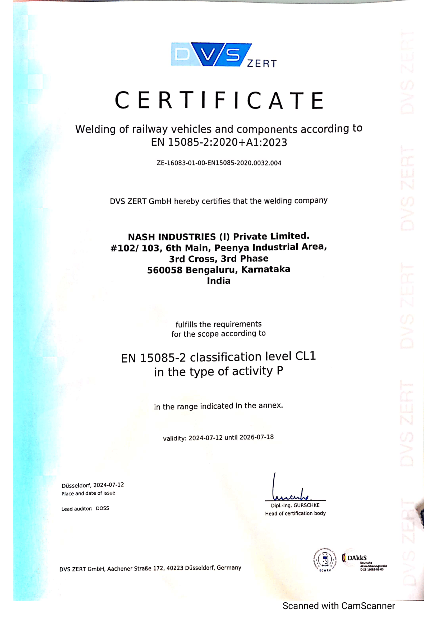 Certification | Nash