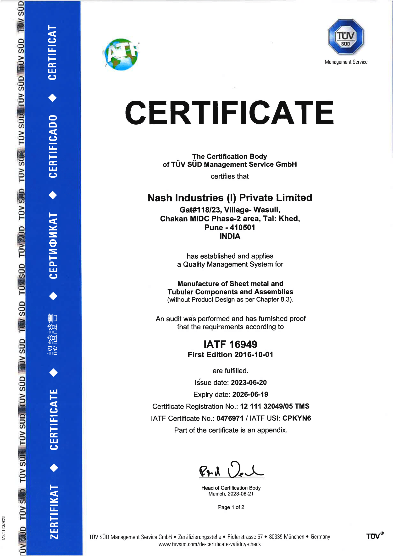 Certification | Nash