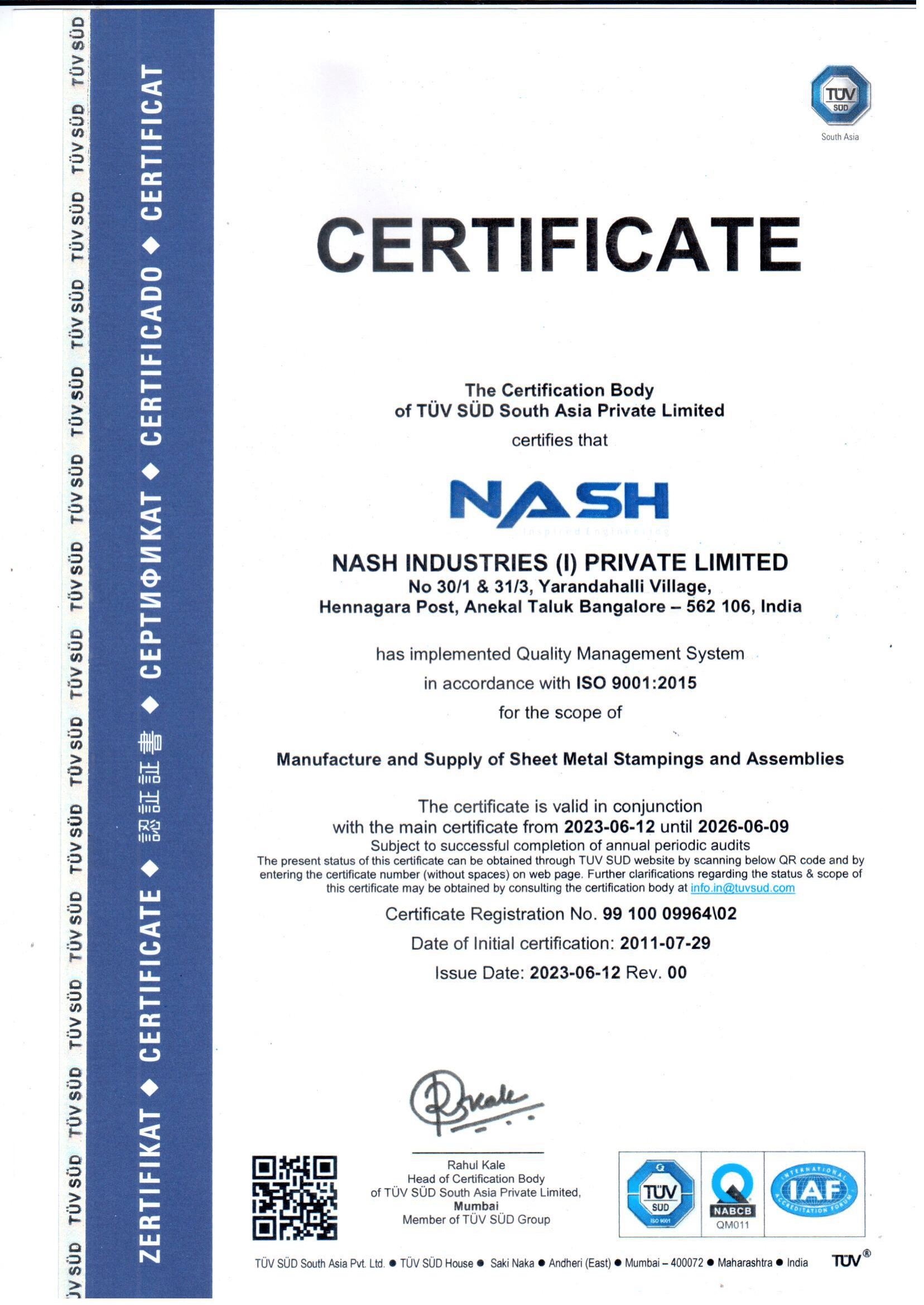 Certification | Nash